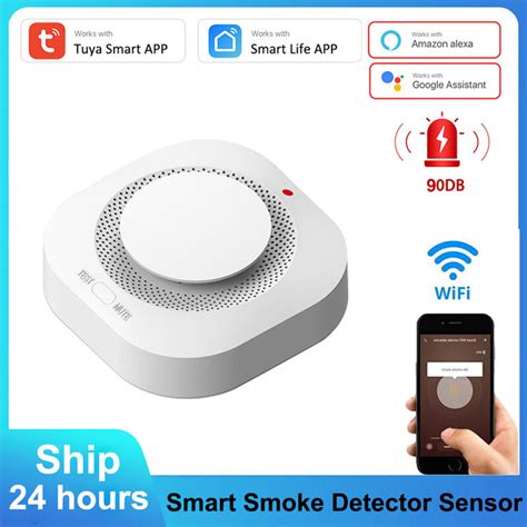 tuya wifi 연기 감지기 센서 90db 사운드 알람 smokehouse 조합 화재 보호 홈 보안 스마트 라이프 alexa