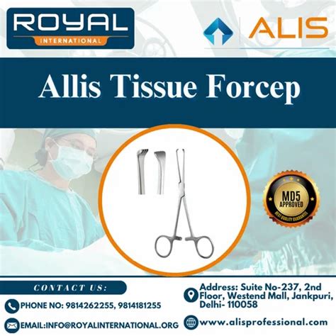 Stainless Steel Smooth Allis Tissue Forcep Sizedimension 68 At Rs
