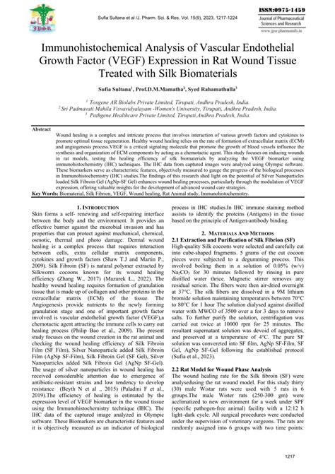Pdf Immunohistochemical Analysis Of Vascular Endothelial Growth