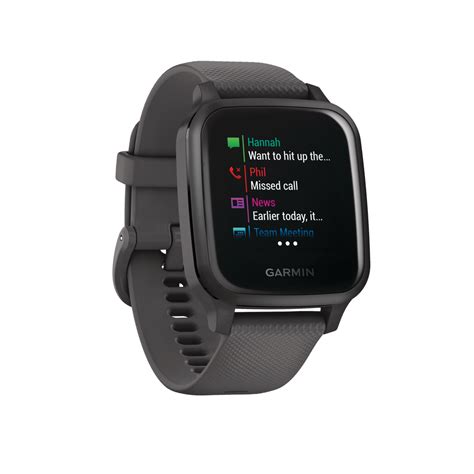 Garmin Venu Sq Smartwatch With Heart Monitoring Features Black