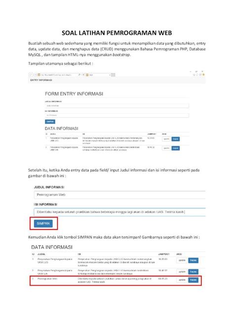 PDF SOAL LATIHAN PEMROGRAMAN WEBlabkom Stikom Edu Uploads SOAL LATIHAN PEMROGRAMAN