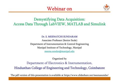 Webinar On Demystifying Data Acquistion Systems Access Data Through Matlab Simulink And Labview
