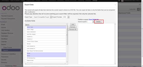 HIde Delete Button From Export Data Form View In Odoo Stack Overflow