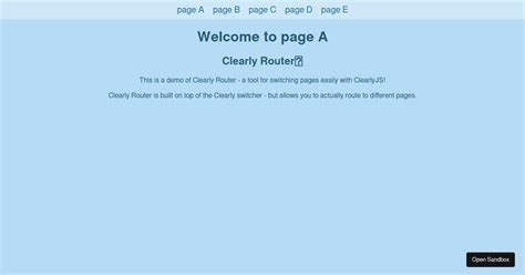 ClearlyJS Router Demo Codesandbox
