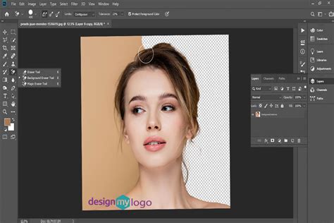 حذف بک گراند حرفه ای در فتوشاپ دیزاین مای لوگو