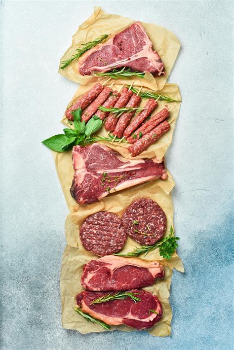 Premium Photo Assortment Of Meat And Meat Products Steak Ribeye Steak Kebab And Burger Patty