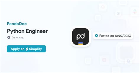 Python Engineer Pandadoc Simplify Jobs