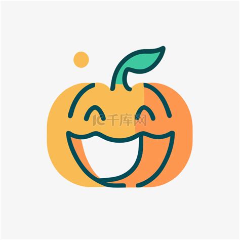 带有笑脸的橙色南瓜标志 向量素材图片免费下载 千库网