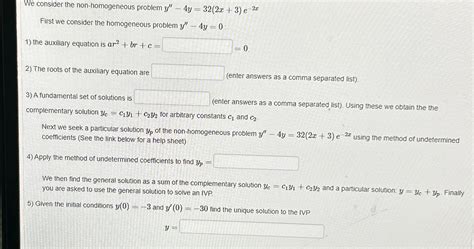 Solved We Consider The Non Homogeneous Problem