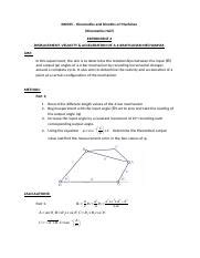 Kinematics Lab 3 Docx 300035 Kinematics And Kinetics Of Machines Kinematics Half EXPERIMENT