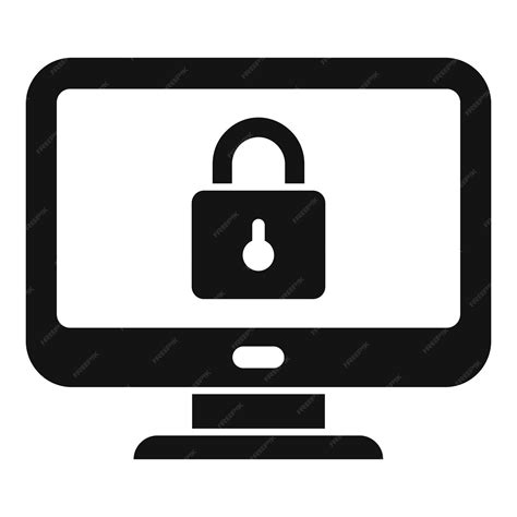 Premium Vector Monitor Safe Icon Simple Vector Data Privacy Secure Policy