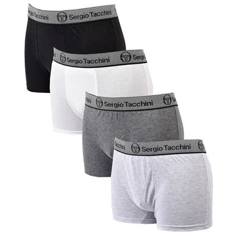 Boxers Sergio Tacchini Pack De 4 Confortable Et Respirant En Coton Gris Pour Homme Pack De 4