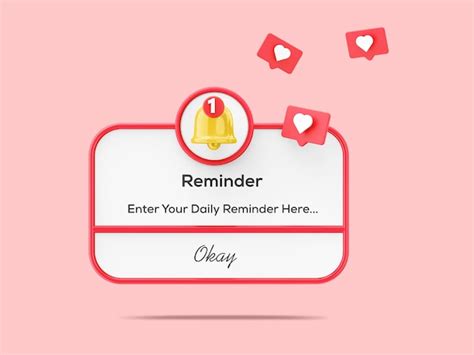 Premium Psd Psd Reminder In 3d Design Mockup Template