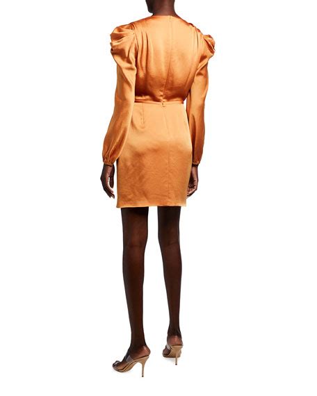 Jonathan Simkhai Jan Satin Ruched Mini Dress Neiman Marcus