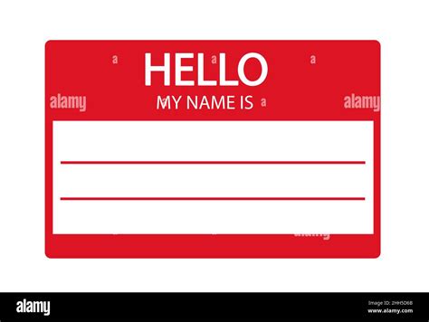 Hello My Name Is Introduction Flat Label Stock Vector Image Art Alamy