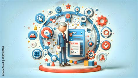 3d Flat Icon As Qa Manager With Process Map And Certificate Concept As An Image Of A Qa Manager