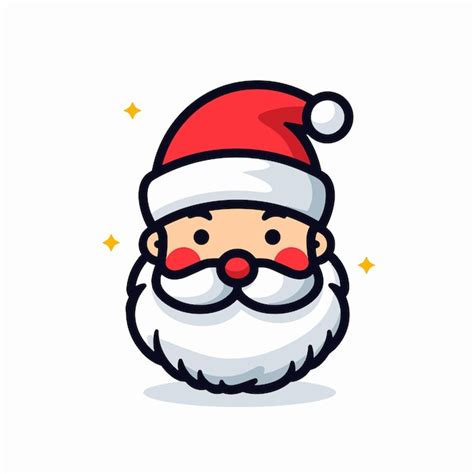 Premium Vector Vector Of Santa Claus Face With Red Nose And Beard In