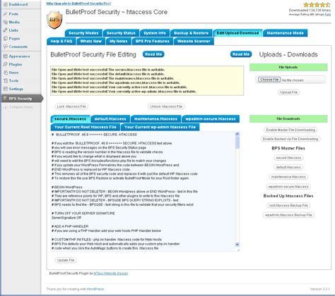Bulletproof Security Plugin Bps Version 468 Screenshots