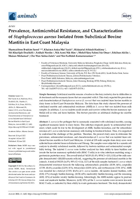 Pdf Prevalence Antimicrobial Resistance And Characterization Of
