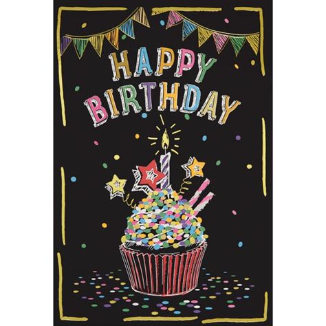 Geburtstag Karte Mit Umschlag Muffin Happy Birthday Kerze Girlande 3 49
