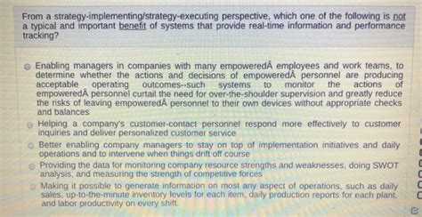 Solved From A Strategy Implementing Strategy Executing Chegg