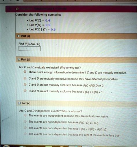 Solved Consider The Following Scenario Let Pc 04 Let Pd 05