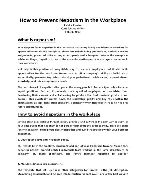 Preventing Favoritism A Guide To Developing Fair Hiring And Promotion