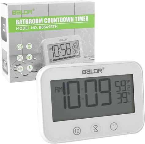 Bathroom Shower Clock Waterproof Shower Timer For