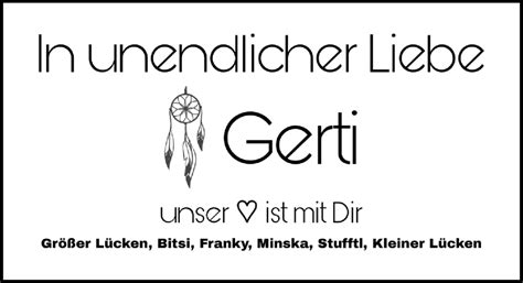 Traueranzeigen Von Gerti Trauernnde