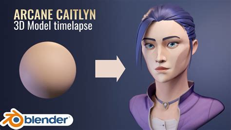 Sculpting Caitlyn Arcane In Blender 293 Timelapse Fan Art 3d Model