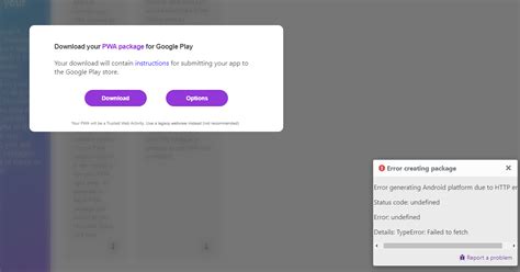 Error Generating Androidtwa Package · Issue 1024 · Pwa Builder