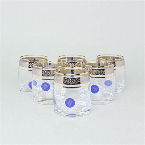 Ideal 290 Ml Gold Platinum Whisky Glass Crystalex CZ Bohemia