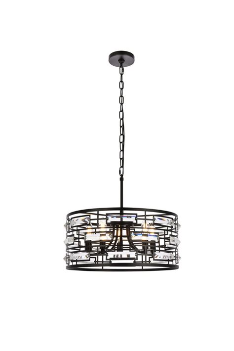 Elegant Lighting 1108d19bk Five Light Pendant Kennedy Black