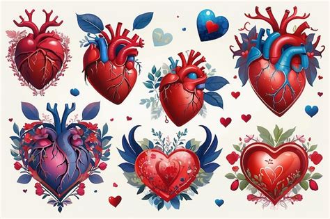 Premium Photo Heart Set