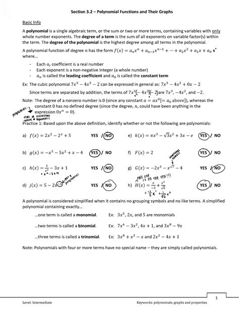 3 2 Polynomial Functions And Their Graphs 1 Basic Info A Polynomial