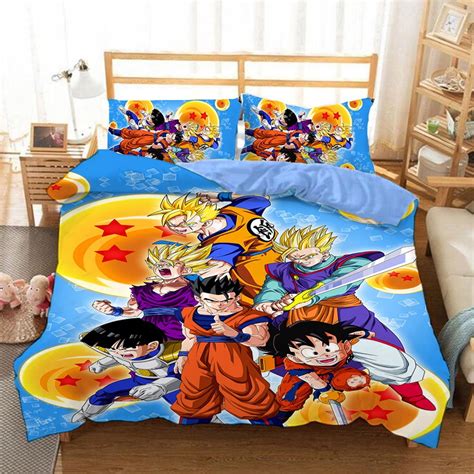 3d Cool Dragon Ball Z Bedding Bed Set Twin Full Queen King Size Blue