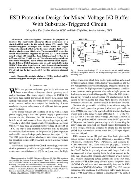 Pdf Esd Protection Design For Mixed Voltage Io Buffer With Substrate