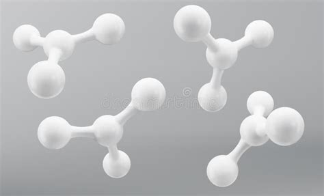 White Molecule Or Atom Abstract Clean Structure Vector Illustration Stock Illustration