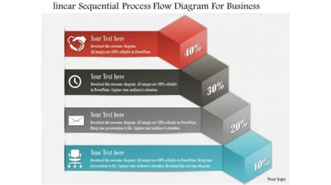Business Diagram Linear Sequential Process Flow Diagram For Business