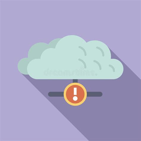 Cloud Computing Network Showing Warning Exclamation Point Icon Stock