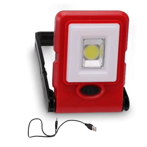 Cob Led Luz De Trabajo Plegable Con Gancho Usb Linterna Recargable