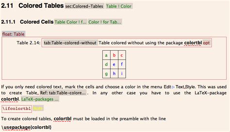 Adding Background Color To Table Cells In LyX TeX LaTeX Stack Exchange