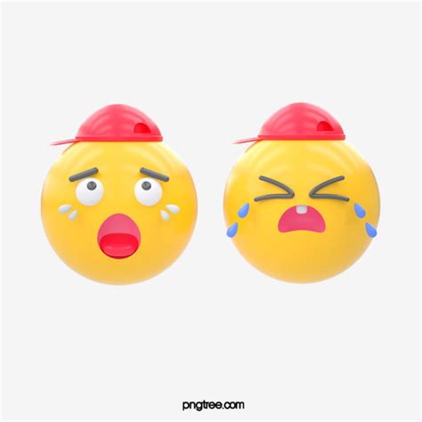빨간 구형 스테레오 울고 화가 일러스트 이모티콘 팩 얼굴 이모티콘 입체 울다 Png 일러스트 및 Psd 이미지 무료