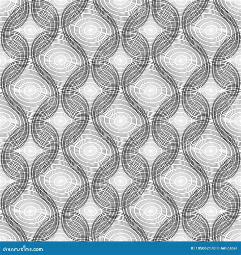 Design Seamless Monochrome Ellipse Pattern Stock Vector Illustration