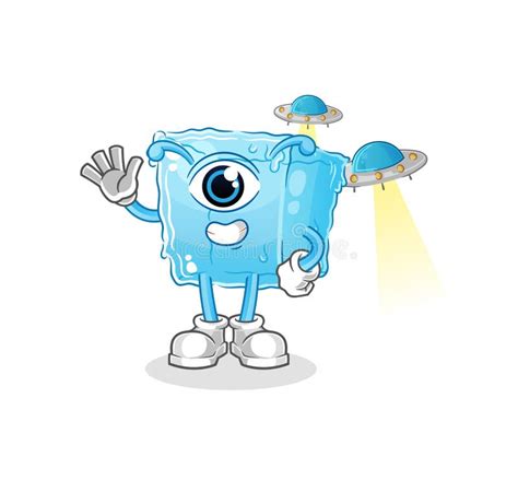 Ice Cube Alien Cartoon Mascot Vector Stock Vector Illustration Of