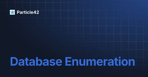 Database Enumeration Particle42