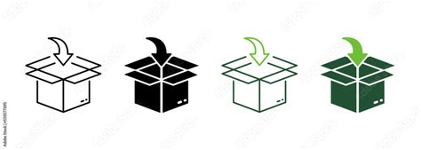 Put In Carton Parcel Box Delivery Service Silhouette And Line Icon