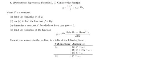 Solved Derivatives Exponential Functions I Consider Chegg