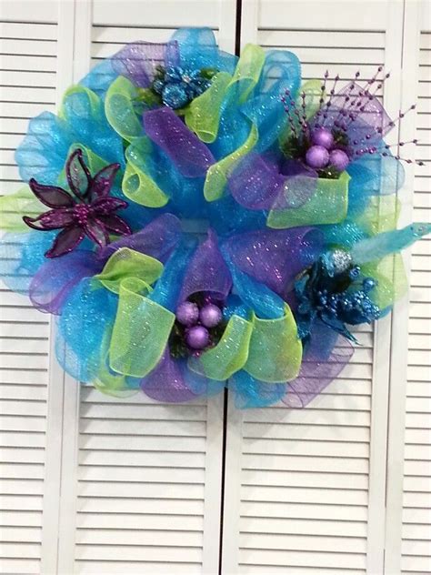 Peacock Deco Mesh Christmas Wreath Christmas Mesh Wreaths Deco Mesh