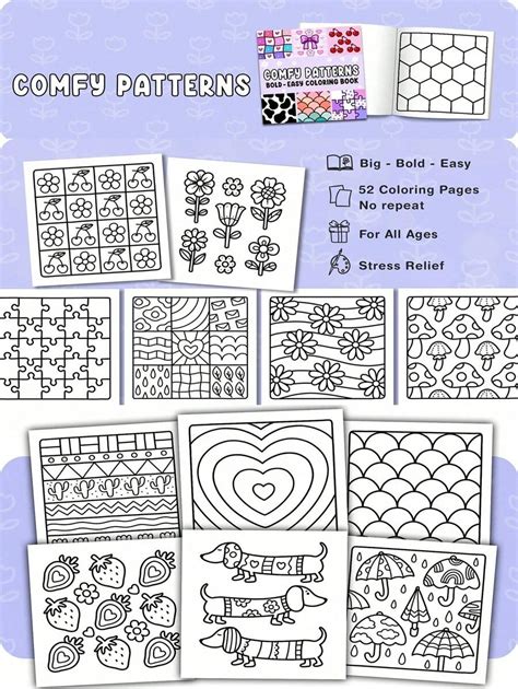 Comfy Patterns 56page Coloring Book For Adults Bold And Easy Simple